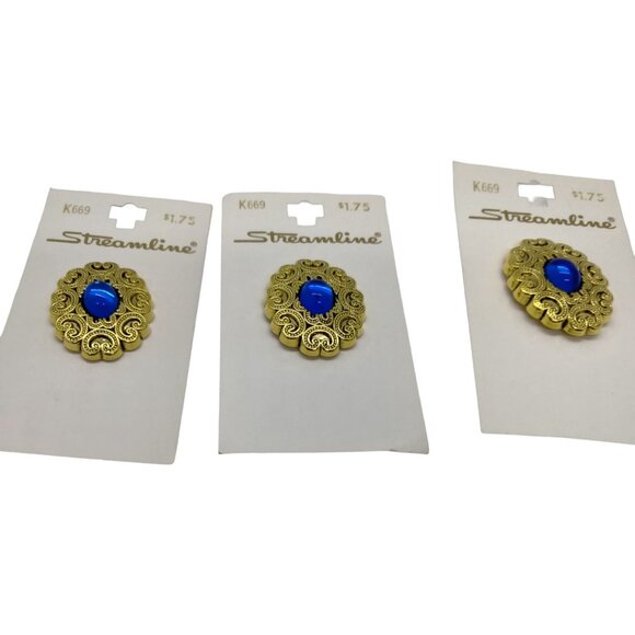 Streamline | Office | Streamline Gold Blue Button K669 Filigree Regency ...